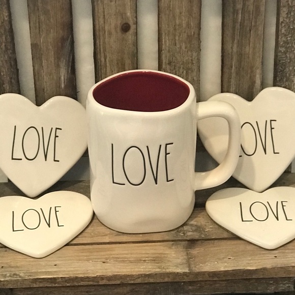Rae Dunn | Holiday | Rae Dunn Love Mug And 4 Coasters | Poshmark